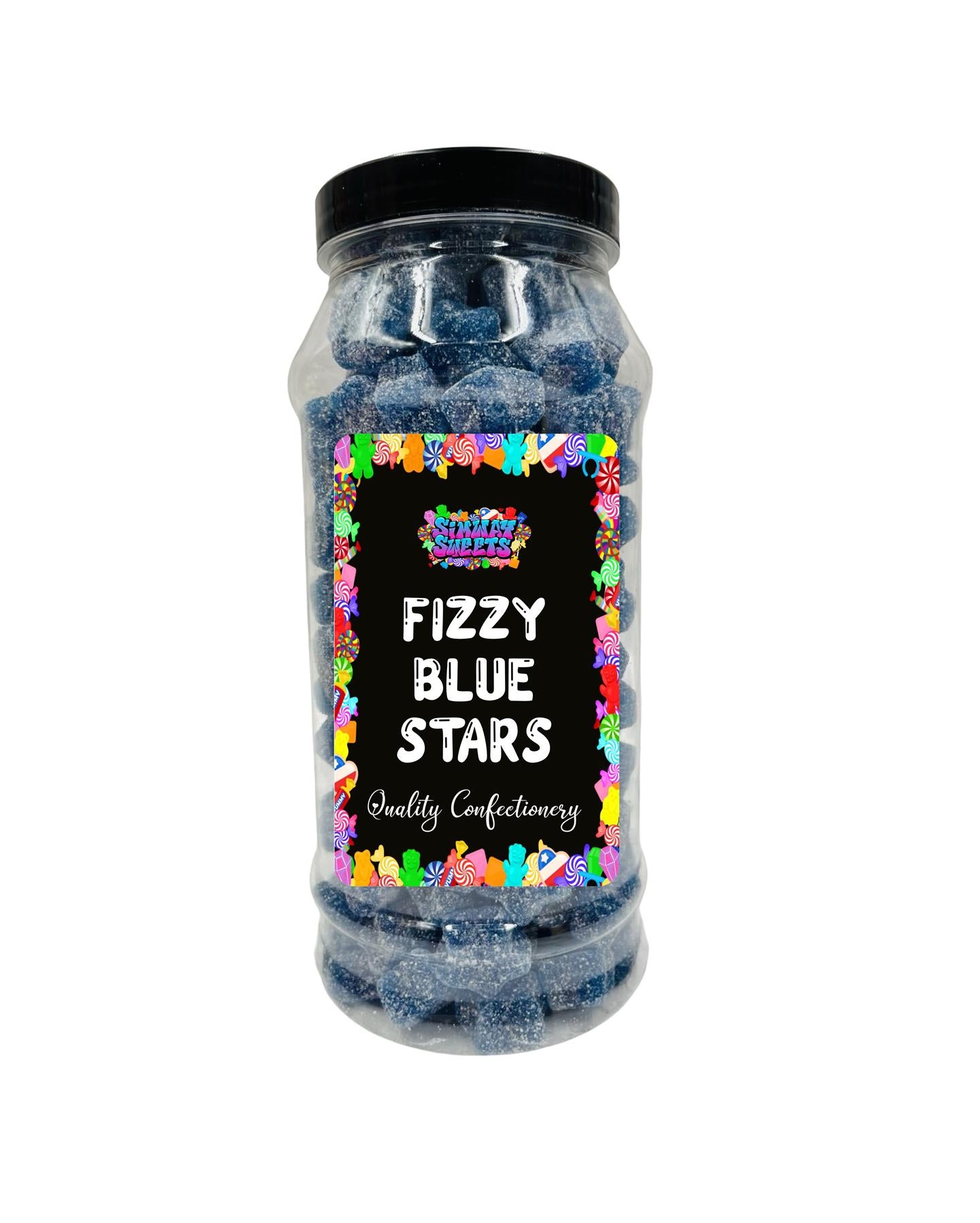 Fizzy Blue Stars Fizzies Retro Sweets Gift Jar Blue Sweets - 690g ...