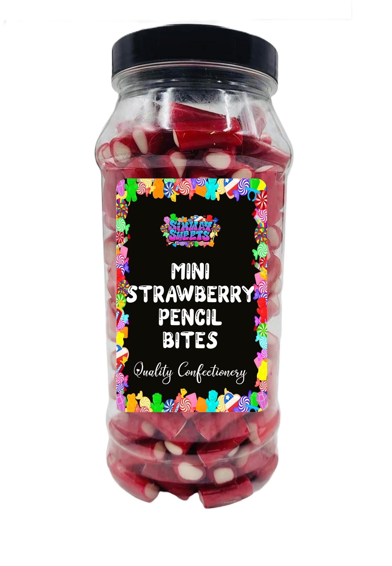 Strawberry Pencil Bites Sweets Gummy Jelly Retro Sweets T Jar 680